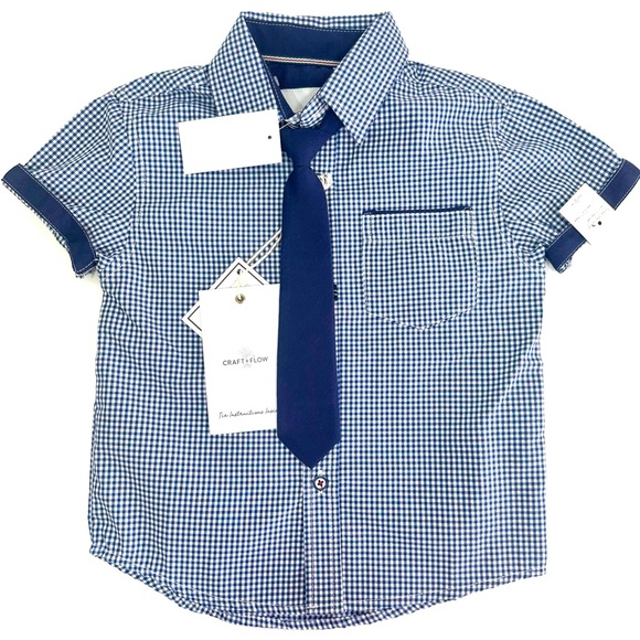 Craft + Flow | Shirts & Tops | Craft Flow Blue White Button Down Short ...